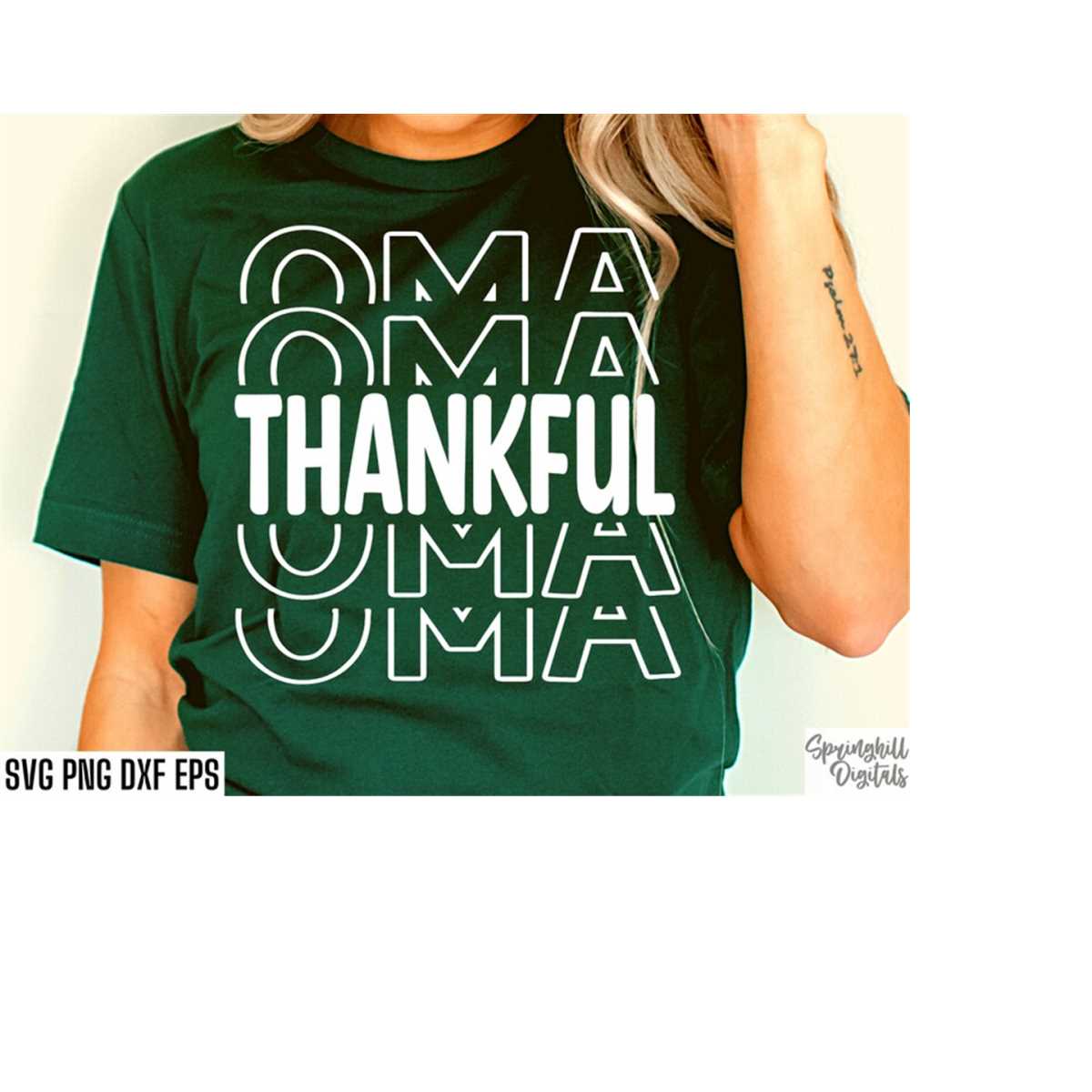 Thankful Oma Svg | Thanksgiving Svgs | Blessed Grandma Svgs - Inspire ...