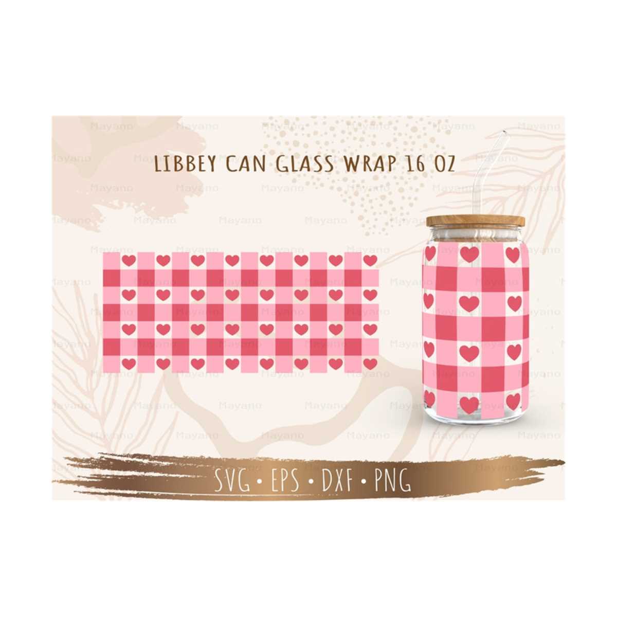 Checkered Heart SVG, Valentine SVG, DIY for Libbey Can Shape | Inspire ...