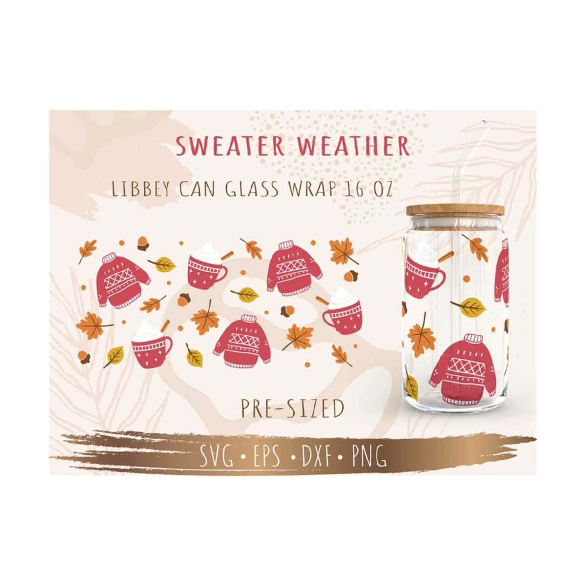 Sweater Weather SVG, DIY for Libbey Can Shaped Beer Glass 16 | Inspire Uplift