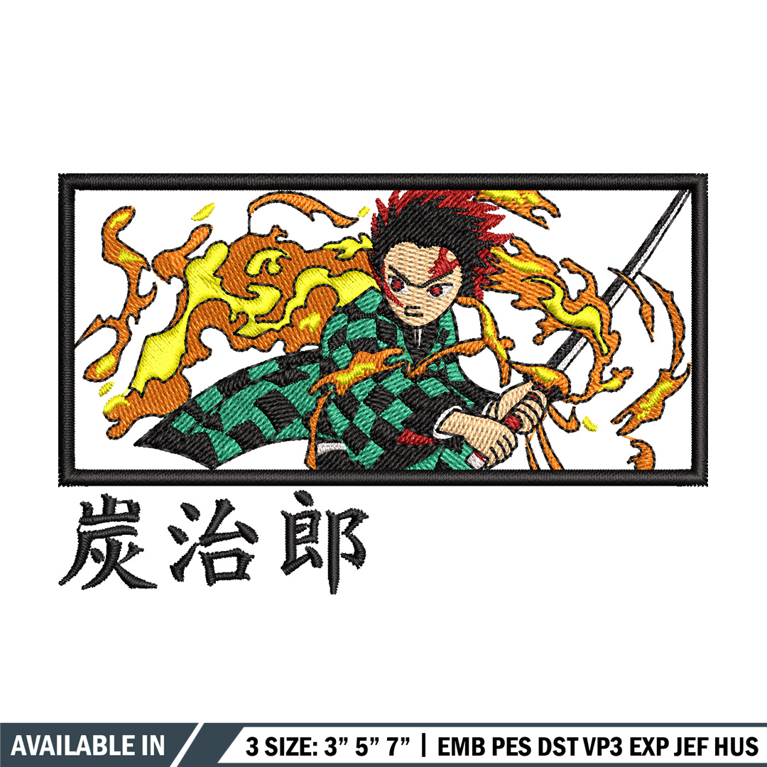Tanjiro fire box embroidery design, Tanjiro embroidery, Anim | Inspire ...