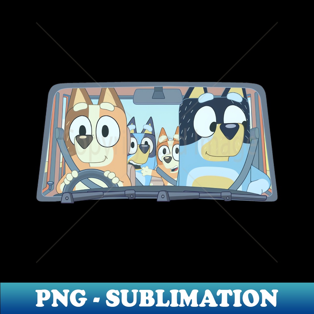 Bluey Family Car - PNG Transparent Sublimation Design - Bold - Inspire ...