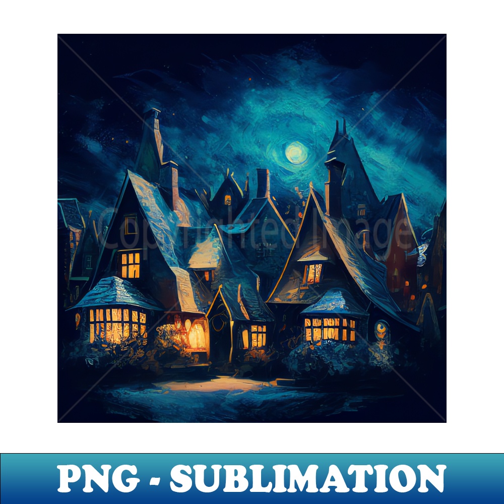 Starry Night Over Hogsmeade Village - PNG Transparent Digita | Inspire ...