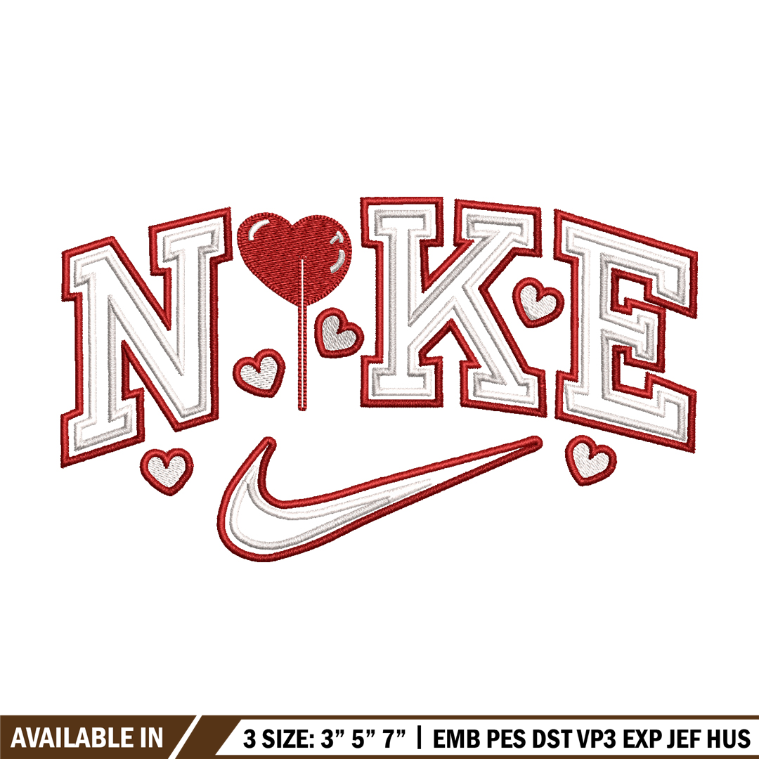 Nike heart cute embroidery design, Nike heart embroidery, Ni | Inspire ...