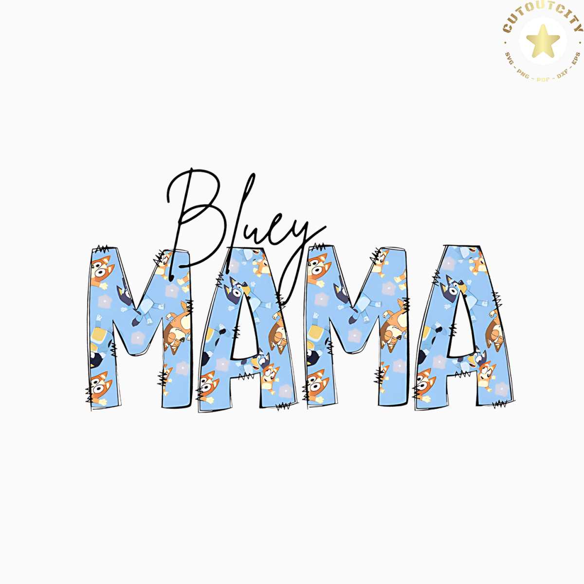 Bluey Mama Character PNG Download Sublimation DTF Printing | Inspire Uplift
