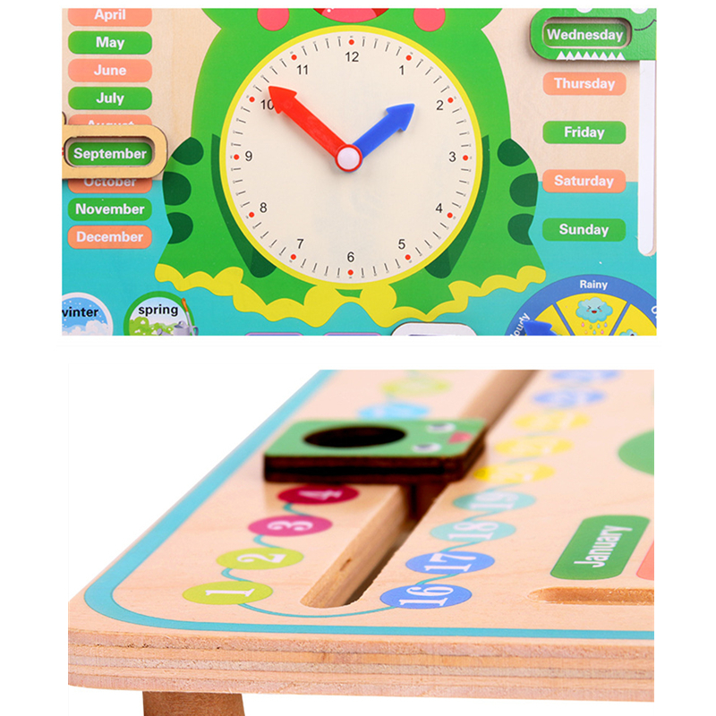 Montessori Wooden Toys Baby Weather Season Calendar Clock Ti | Inspire ...
