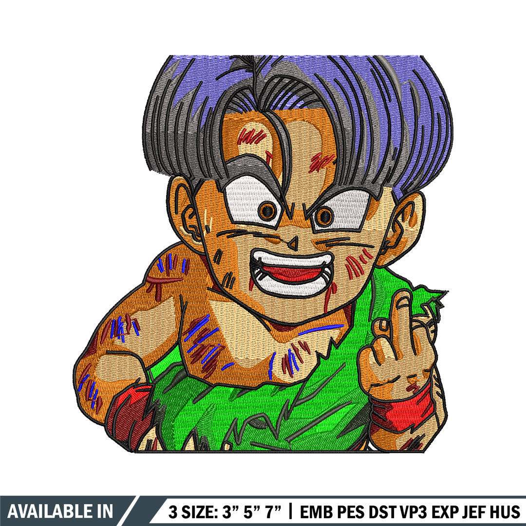 Trunks kid embroidery design, Dragonball embroidery, Nike de | Inspire ...
