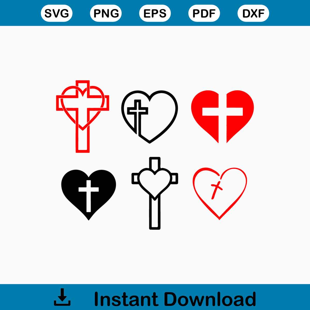 Heart and Cross SVG files, Jesus SVG Clip Art , Faith Svg, C | Inspire ...