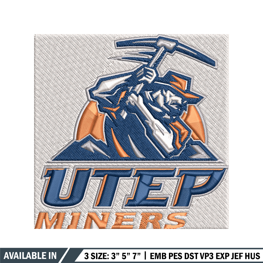 UTEP Miners embroidery design, UTEP Miners embroidery, logo - Inspire ...