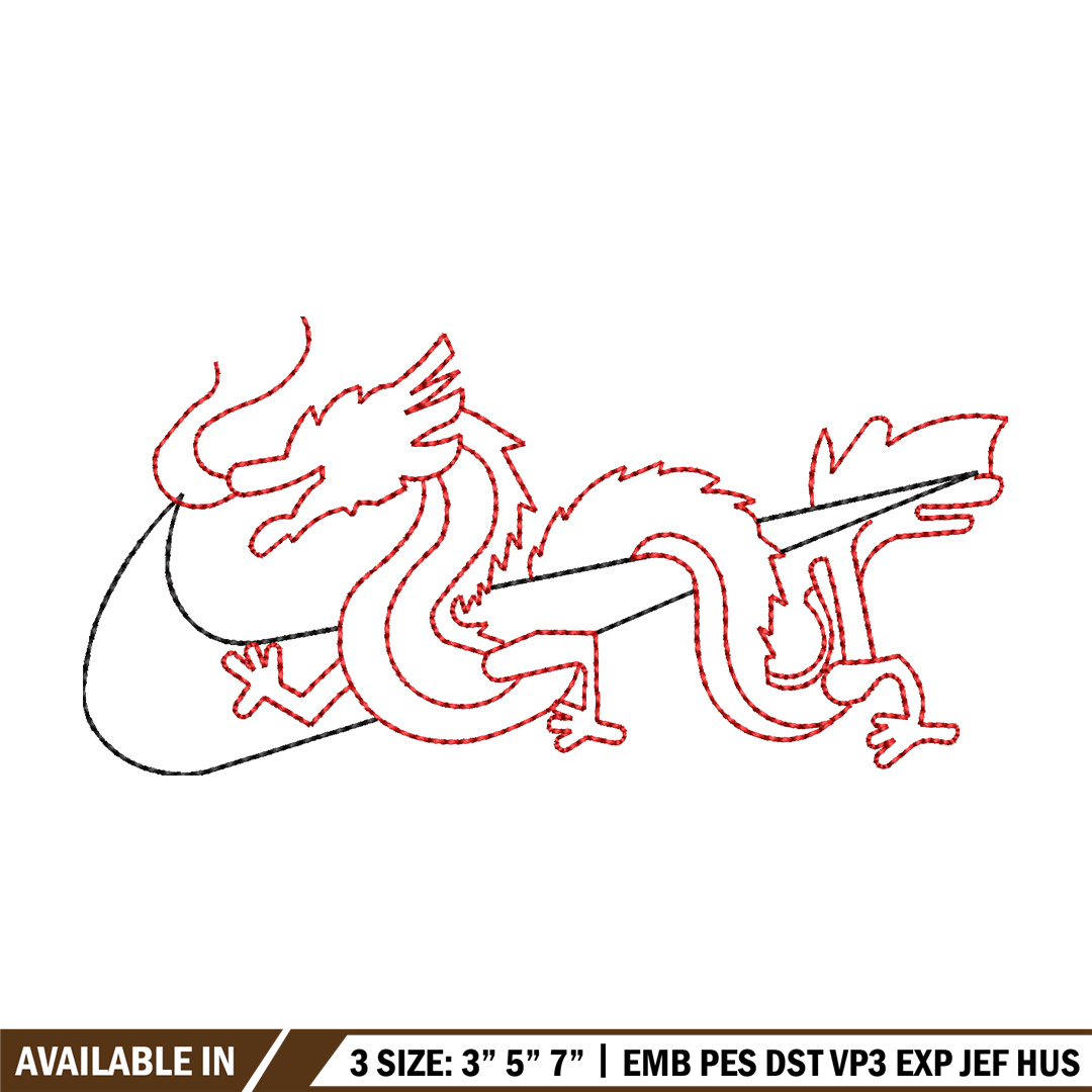 Nike x dragon asian embroidery design, Dragon embroidery, Ni | Inspire ...