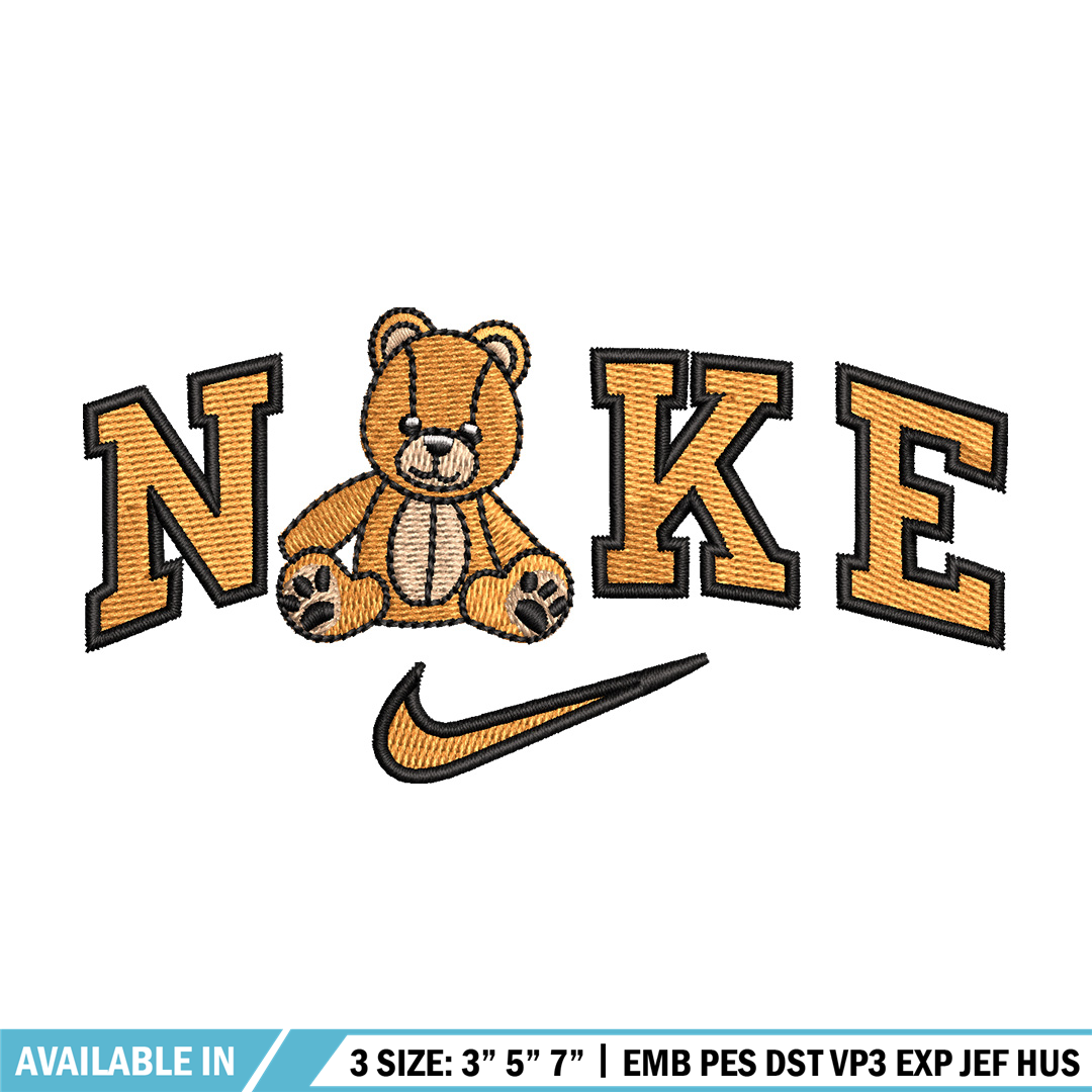 Nike teddy bear embroidery design, Bear embroidery, Nike des - Inspire ...