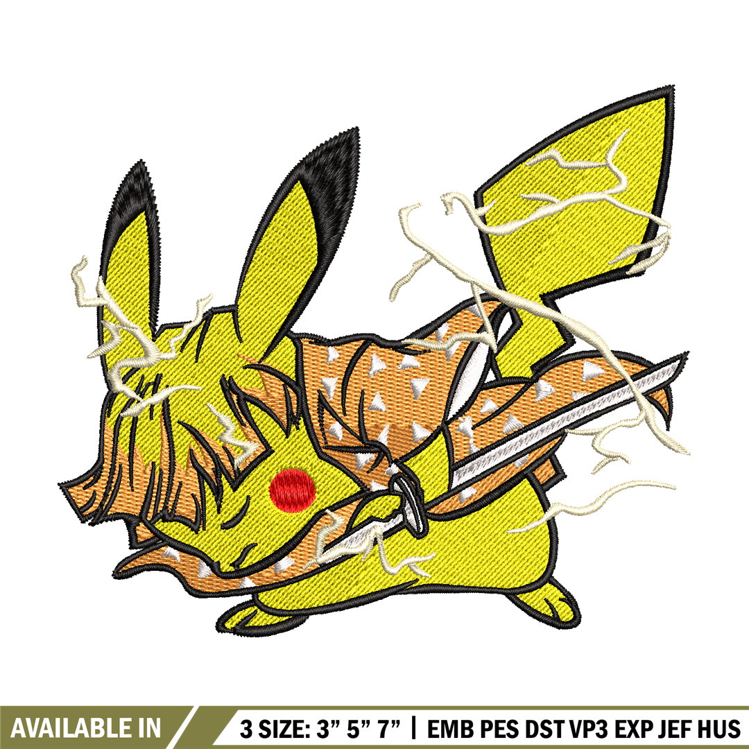Pikachu Zenitsu embroidery design, Pokemon embroidery, embro | Inspire ...