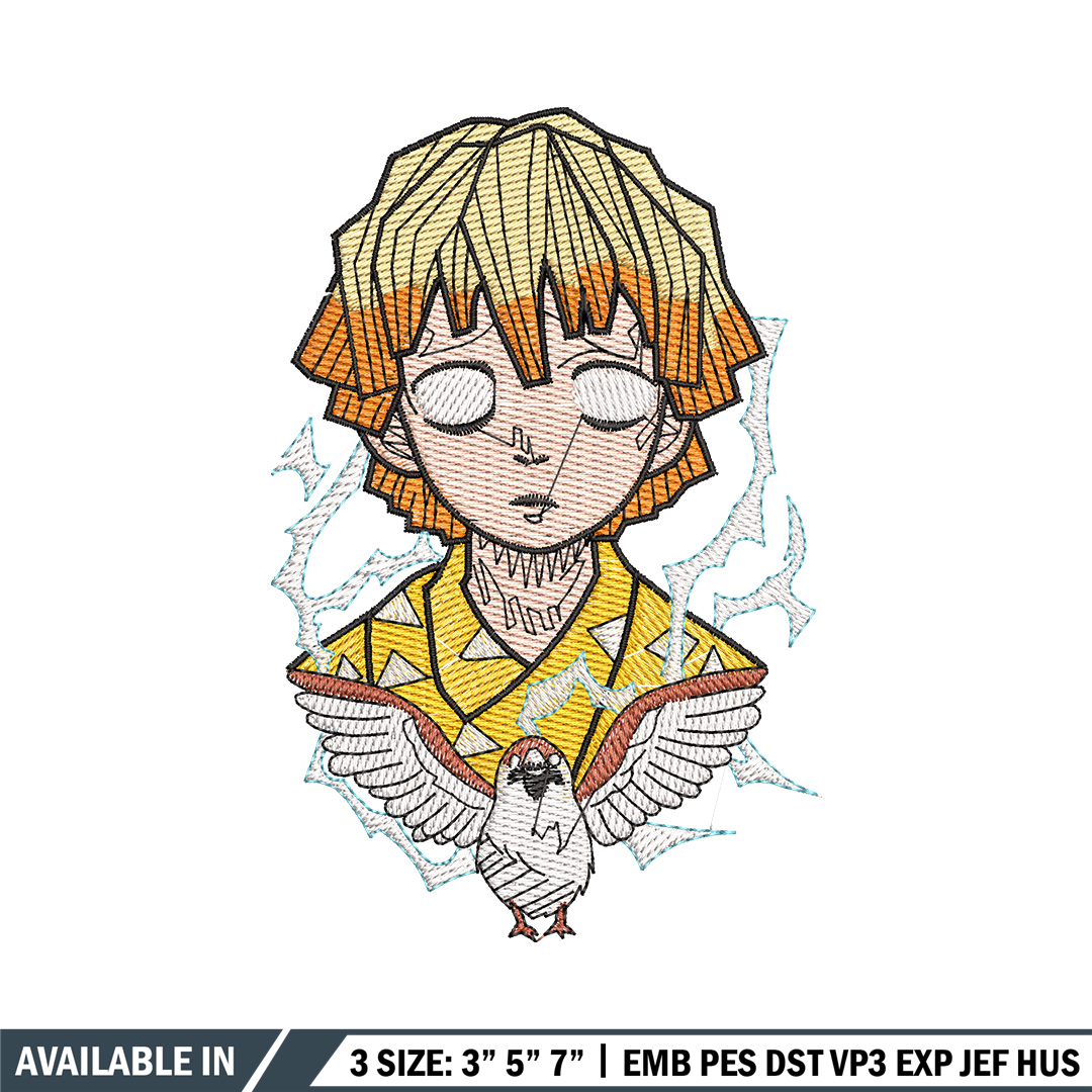 Zenitsu bird embroidery design, Zenitsu embroidery, Anime de - Inspire ...