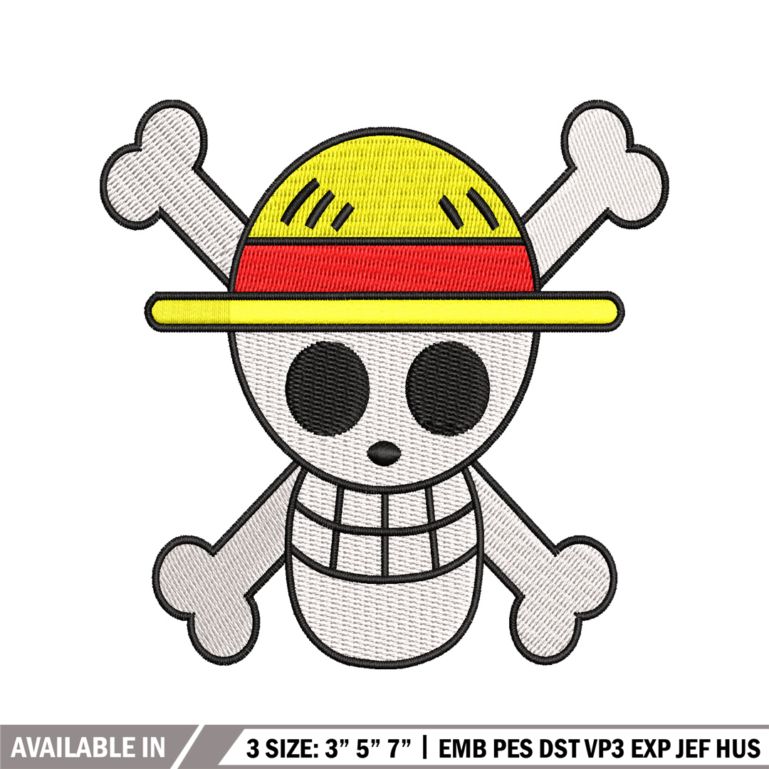 One piece Luffy Logo embroidery design, One piece embroidery | Inspire ...