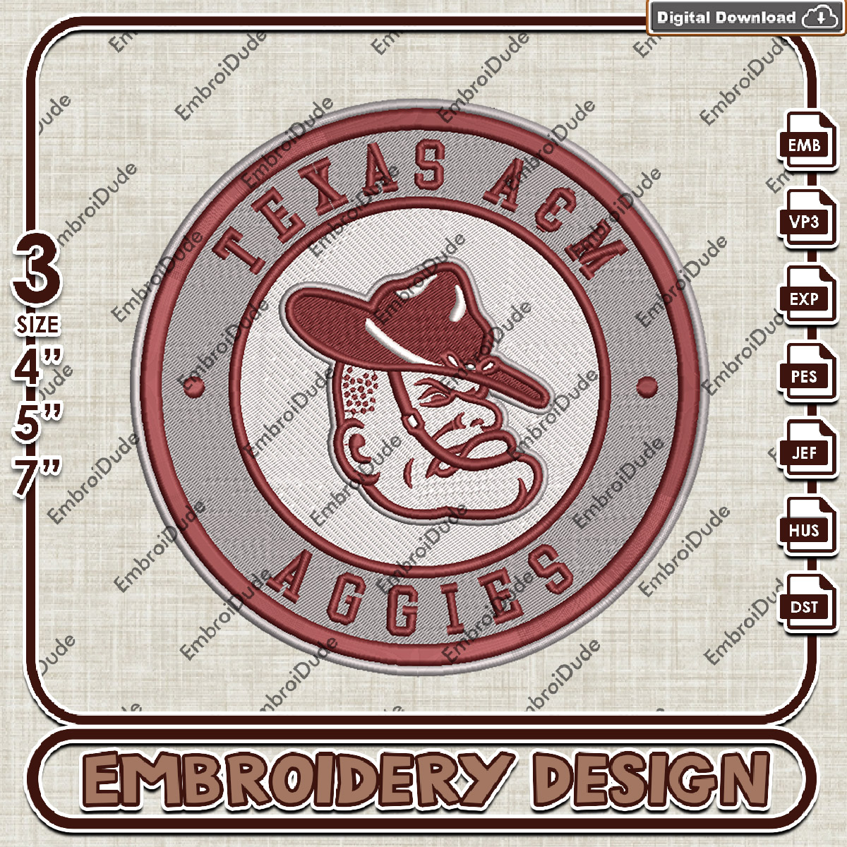 NCAA Logo Embroidery Files, NCAA Texas A&M Aggies Embroidery | Inspire ...