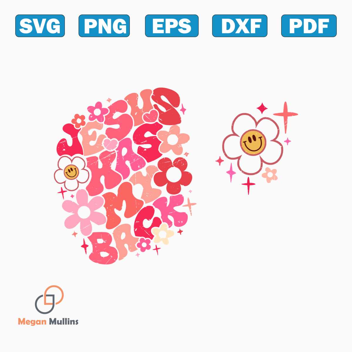 Retro Pink Jesus SVG PNG, Floral Jesus Has My Back, Groovy F | Inspire ...