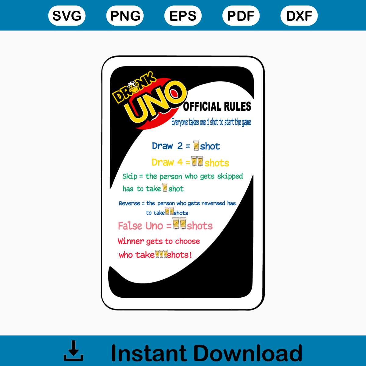 Uno Drink Game Drink Card SVG PNG, Drink Game Uno SVG | Inspire Uplift