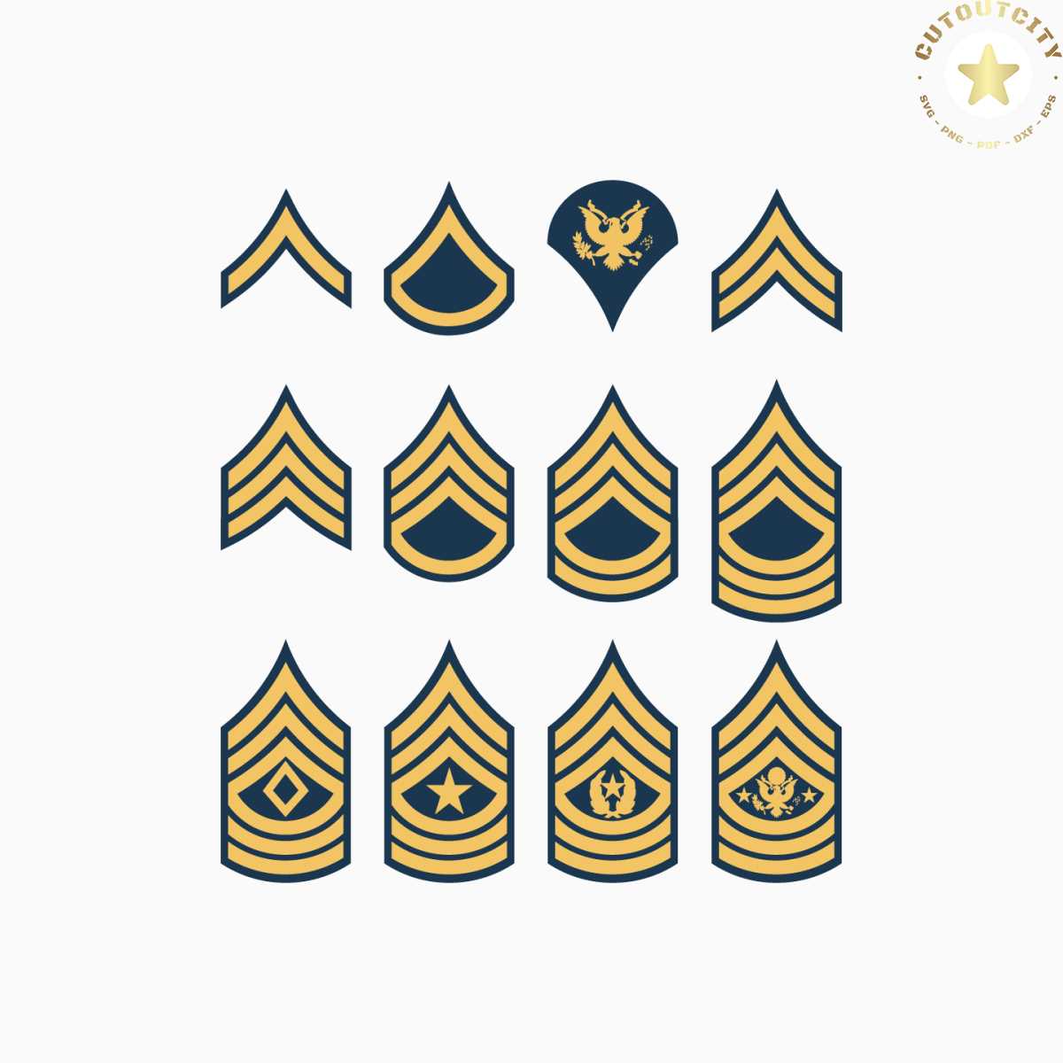 US Army Sergent Enlisted Rank Vectors,SvG,PnG,DxF,EpS file,I | Inspire ...