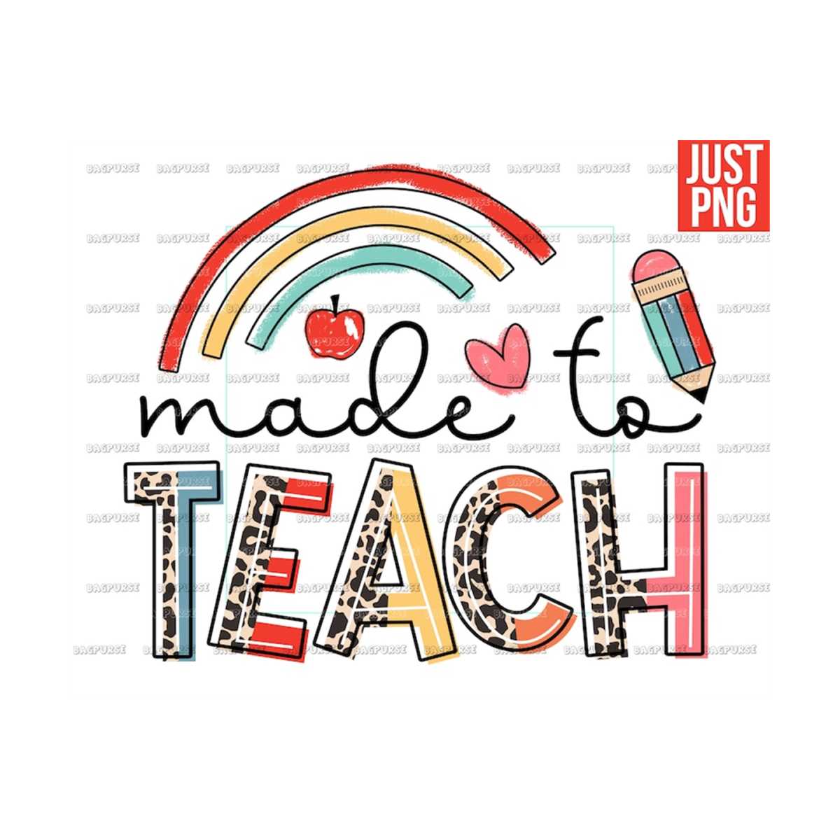 Made To Teach PNG, Teacher PNG File For Sublimation Or Print | Inspire ...