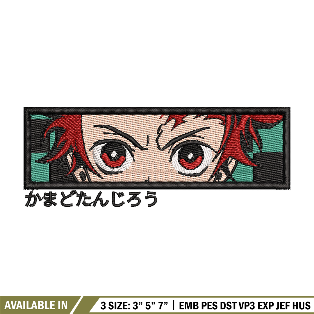Tanjiro eyes box embroidery design, Tanjiro embroidery, Anim - Inspire ...