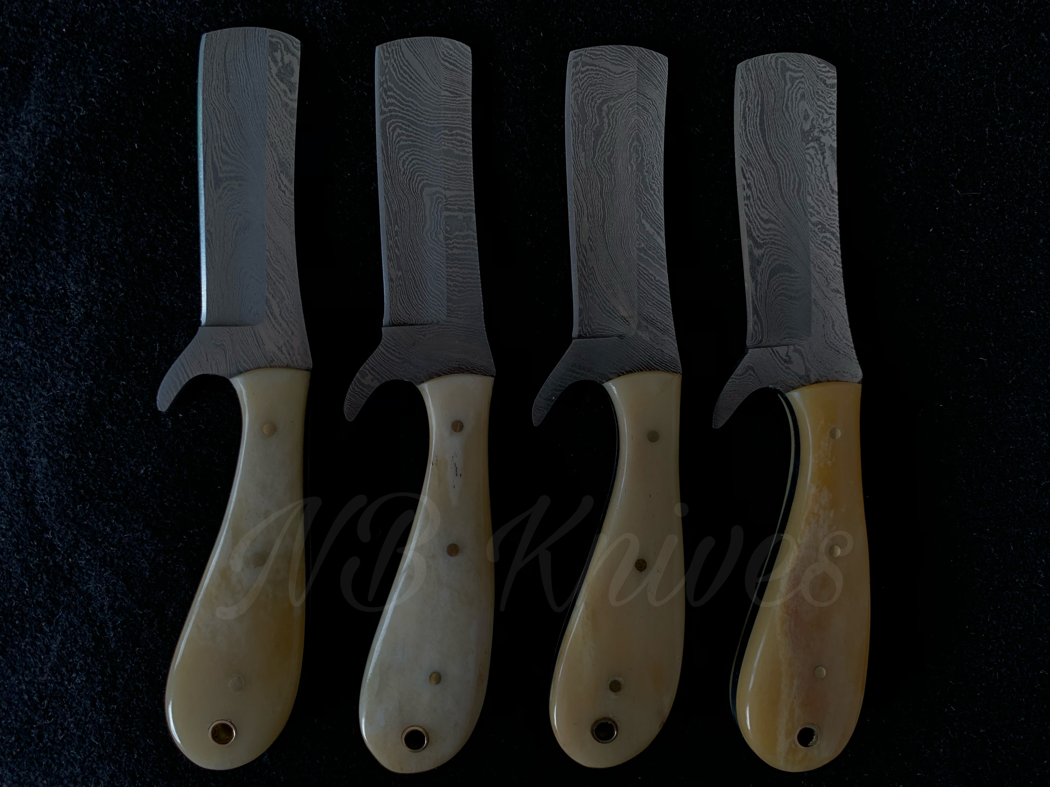 CUSTOM HANDMADE LOT OF 4 COW BOY BULL CUTTER KNIVES WITH LEA | Inspire ...