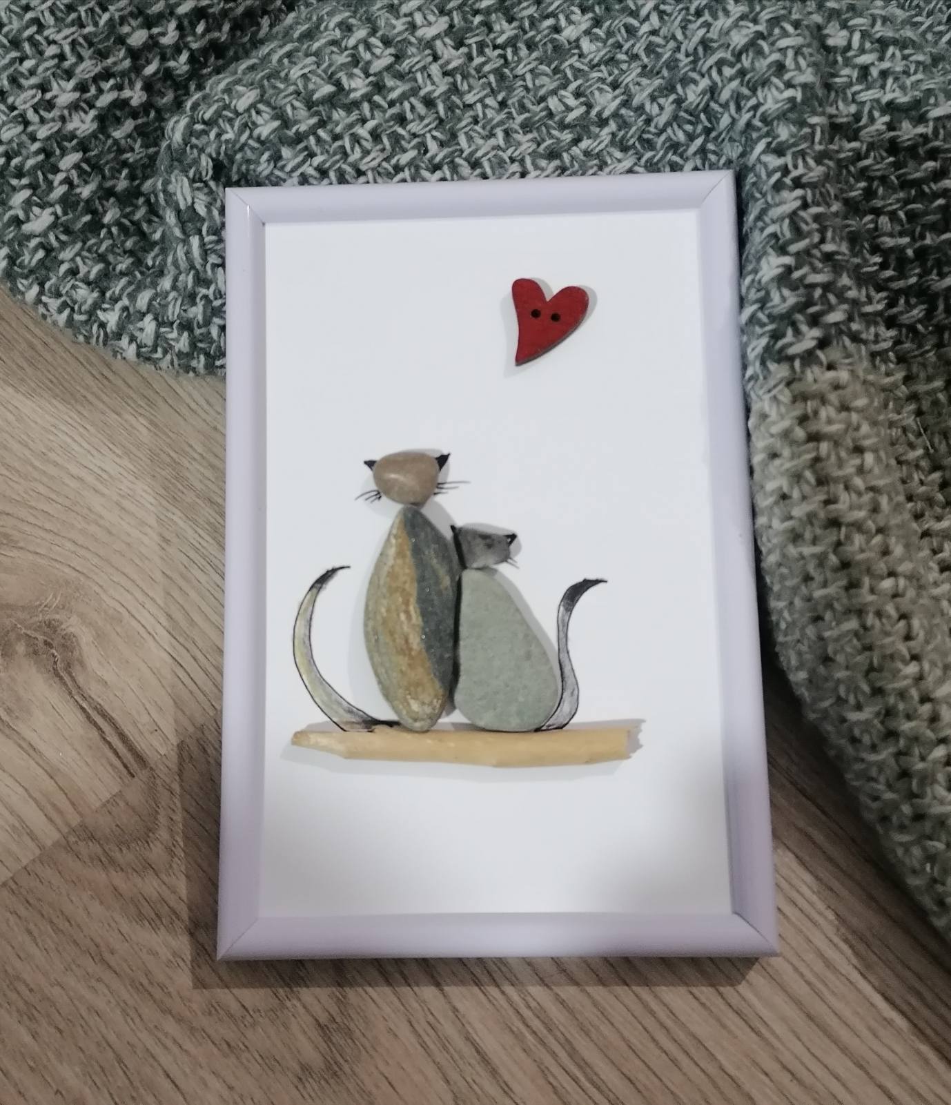 Pebble Art Picture / Cats / Stone Picture/ Wall Decor/ Love | Inspire ...