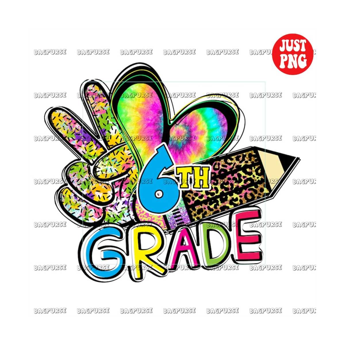 Sixth Grade PNG | Peace Love Sixth Grade Sublimation | 6th G | Inspire ...