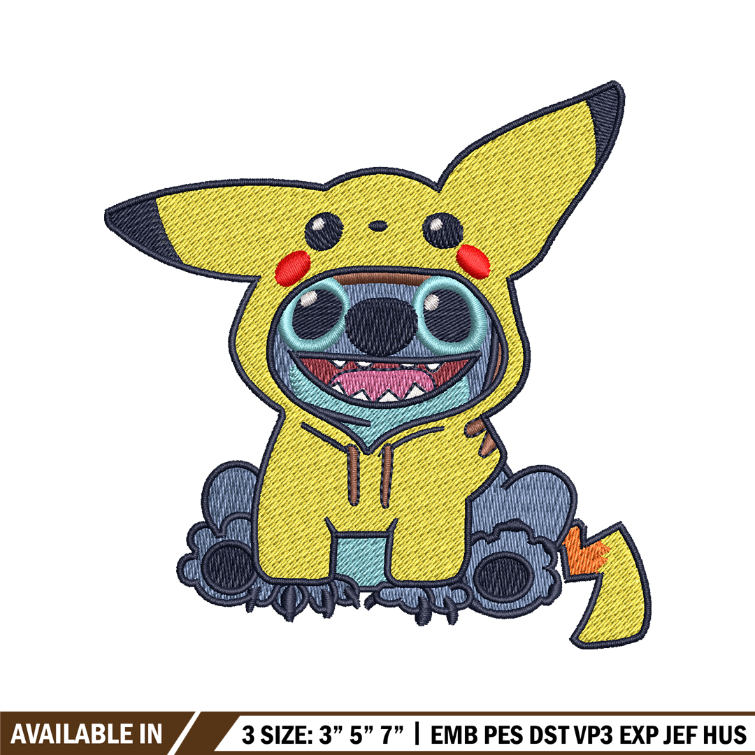 Stitch Pikachu logo embroidery design, Stitch Pikachu embroi - Inspire ...