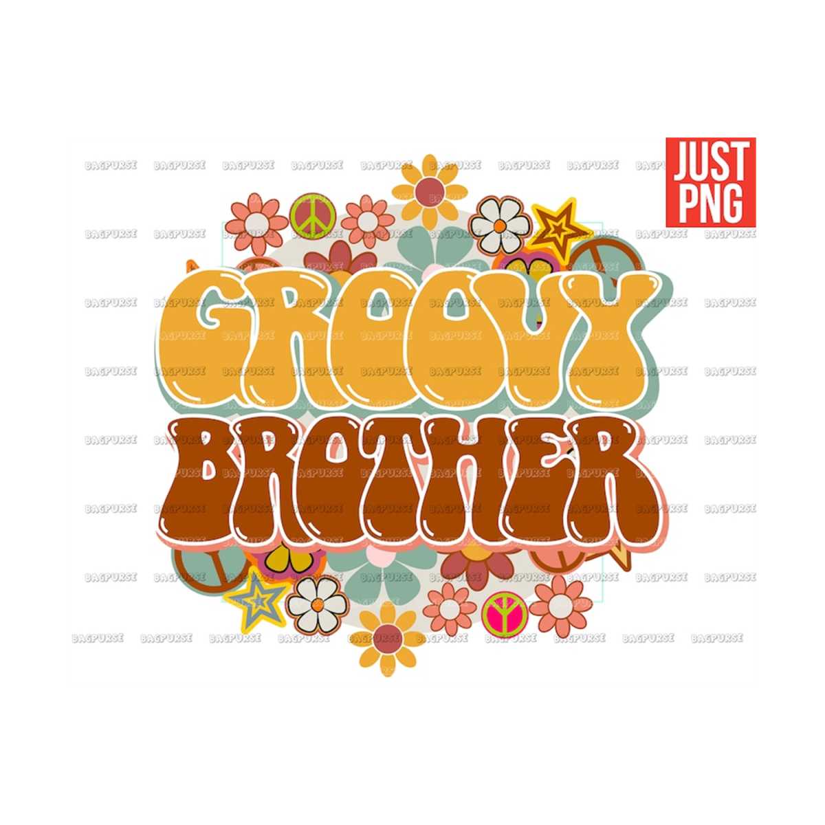 Groovy Brother PNG, Retro Brother PNG, Retro Design File For | Inspire ...