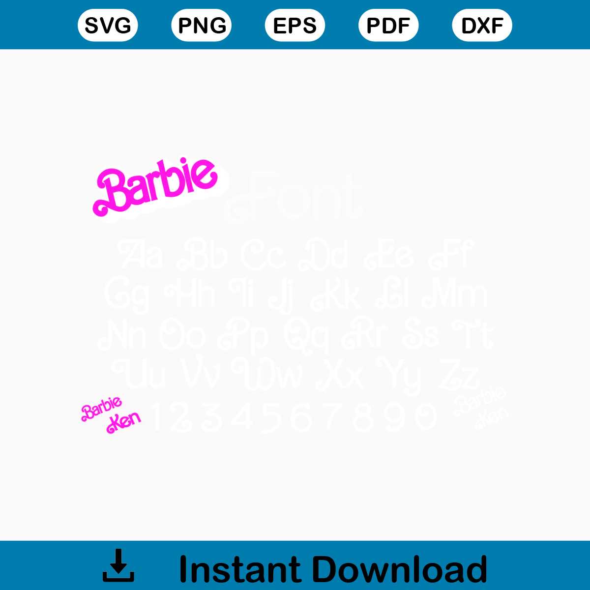 Retro Barbi Font Letters 1970s 1980s Curls Babe Doll - Inspire Uplift
