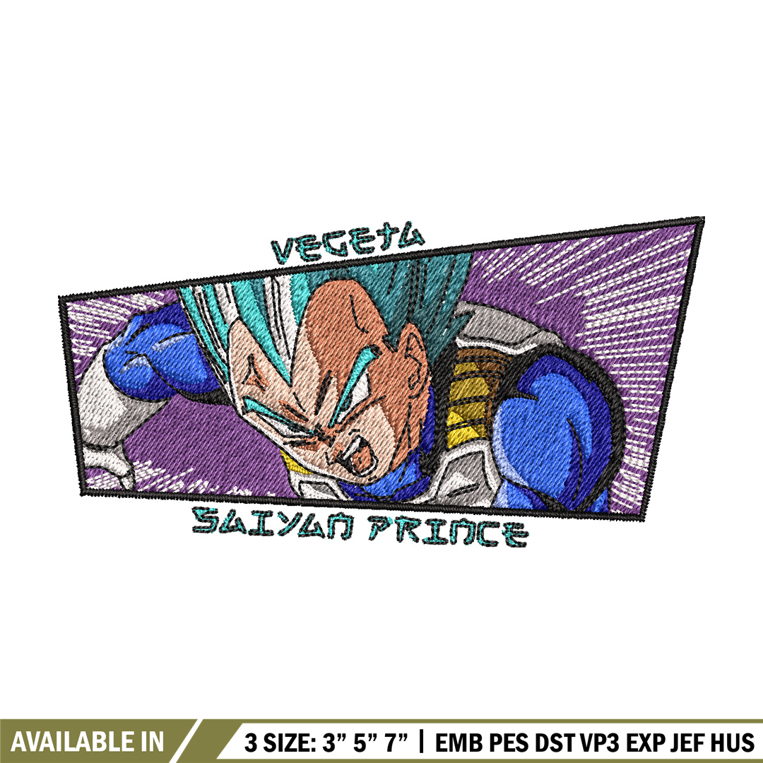Vegeta blue embroidery design, Dragonball embroidery, Anime | Inspire ...