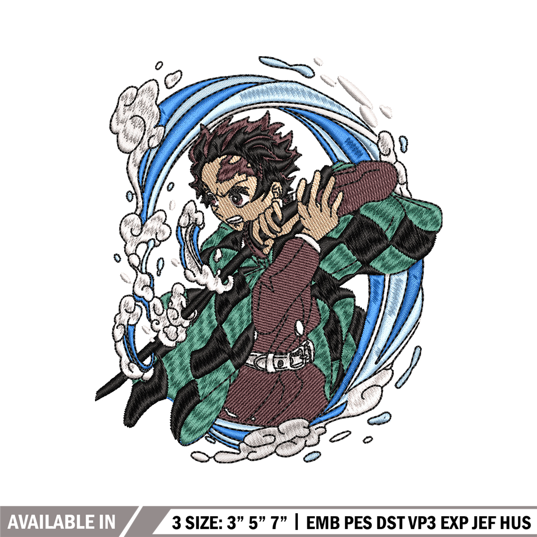 Tanjiro water breathing embroidery design, Kimetsu no Yaiba | Inspire ...