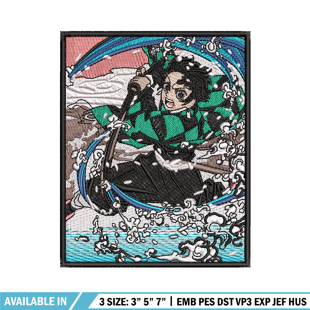 Tanjiro water embroidery design, Tanjiro embroidery, Anime d | Inspire ...
