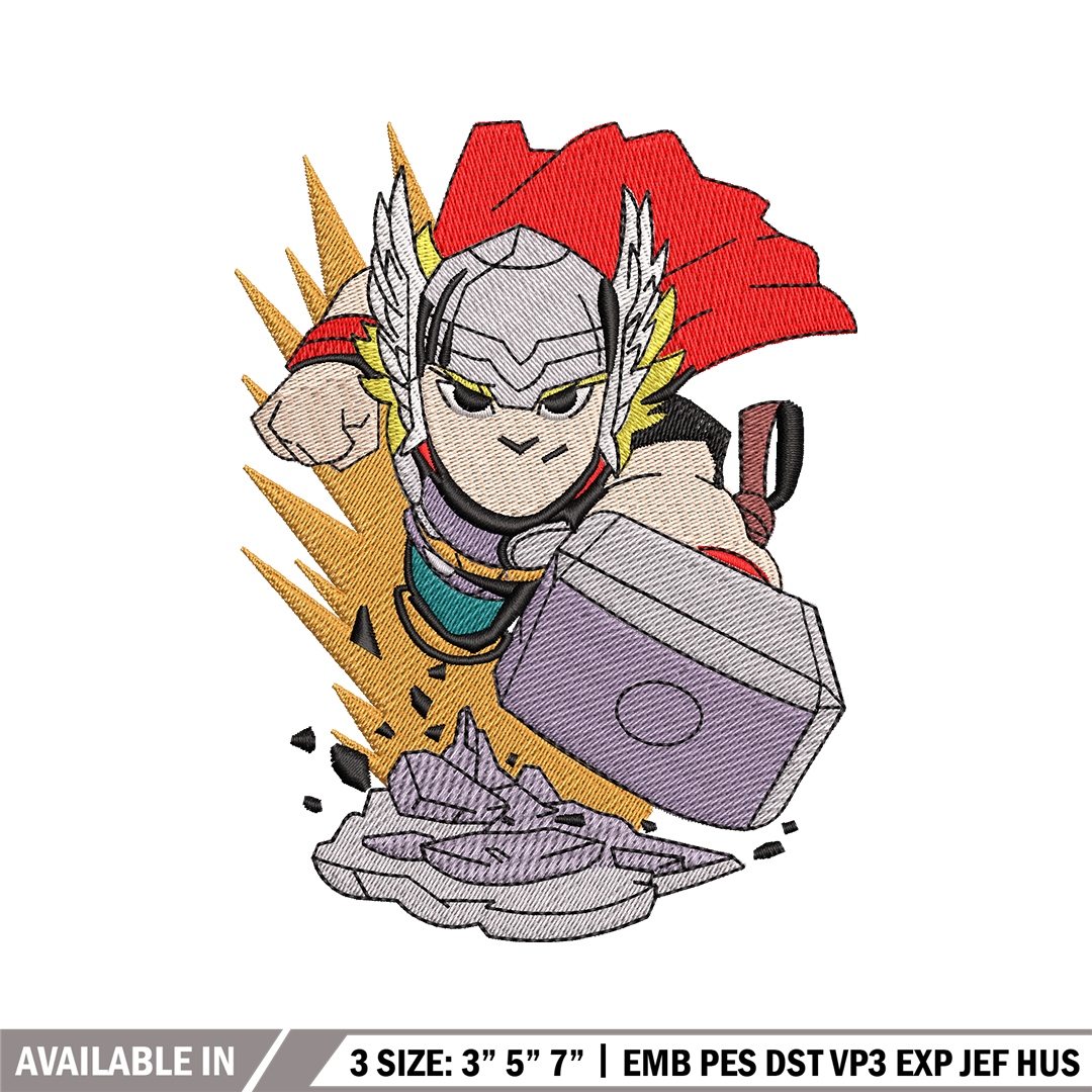 Thor cartoon logo embroidery design, Thor embroidery, logo d | Inspire ...