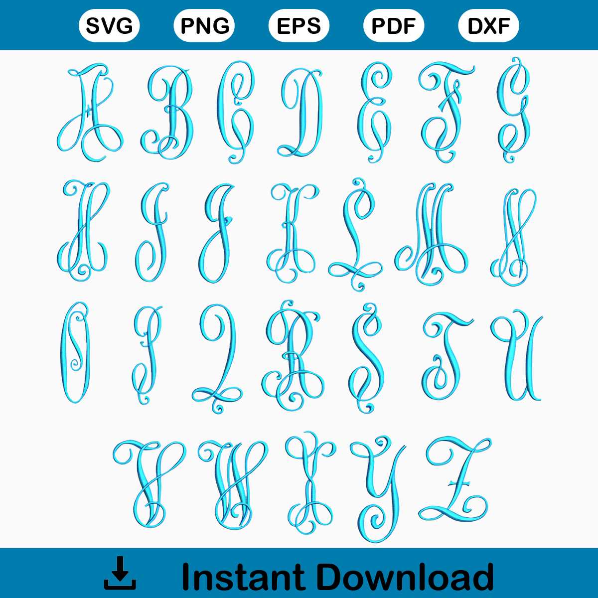 Victor Machine Embroidery Font Monogram Alphabet Letters INS - Inspire ...