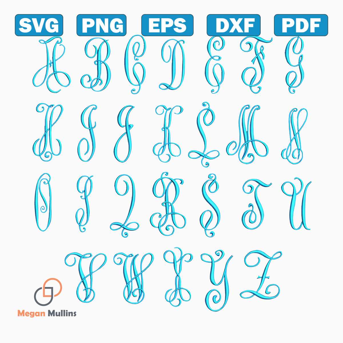 Victor Machine Embroidery Font Monogram Alphabet Letters INS | Inspire ...