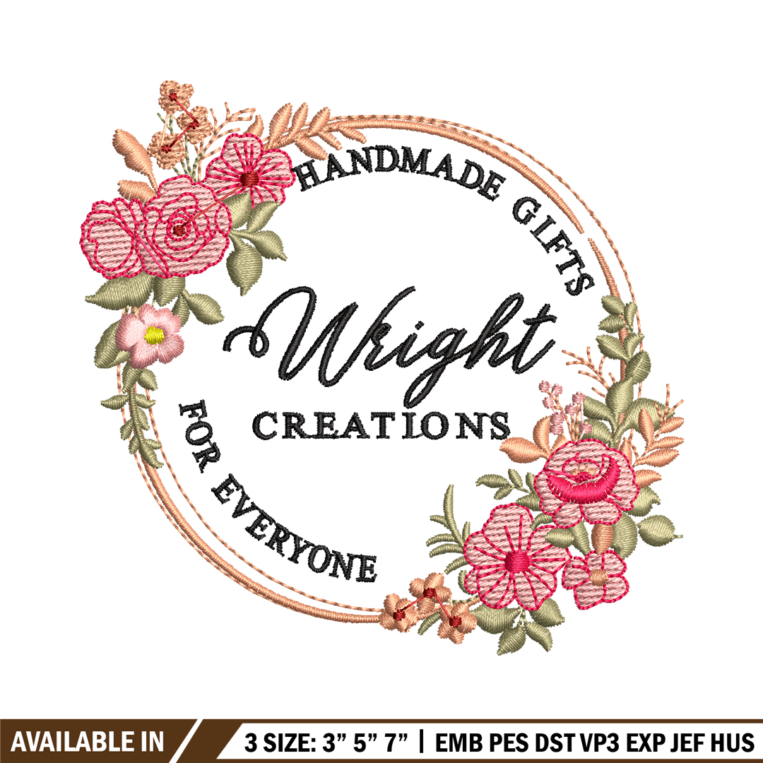 Wright creation logo embroidery design, Wright creation embr | Inspire ...