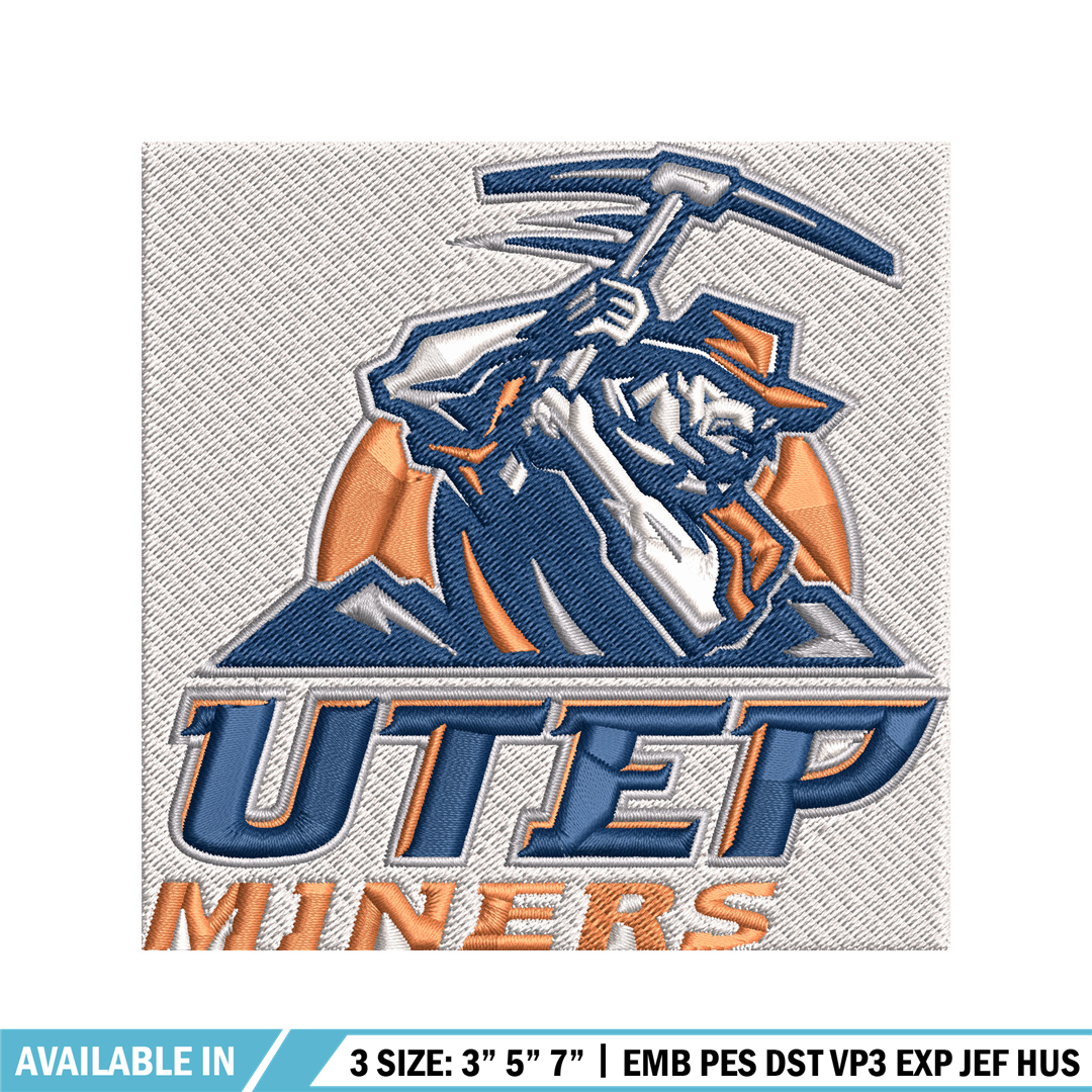 UTEP Miners embroidery design, UTEP Miners embroidery, logo | Inspire ...