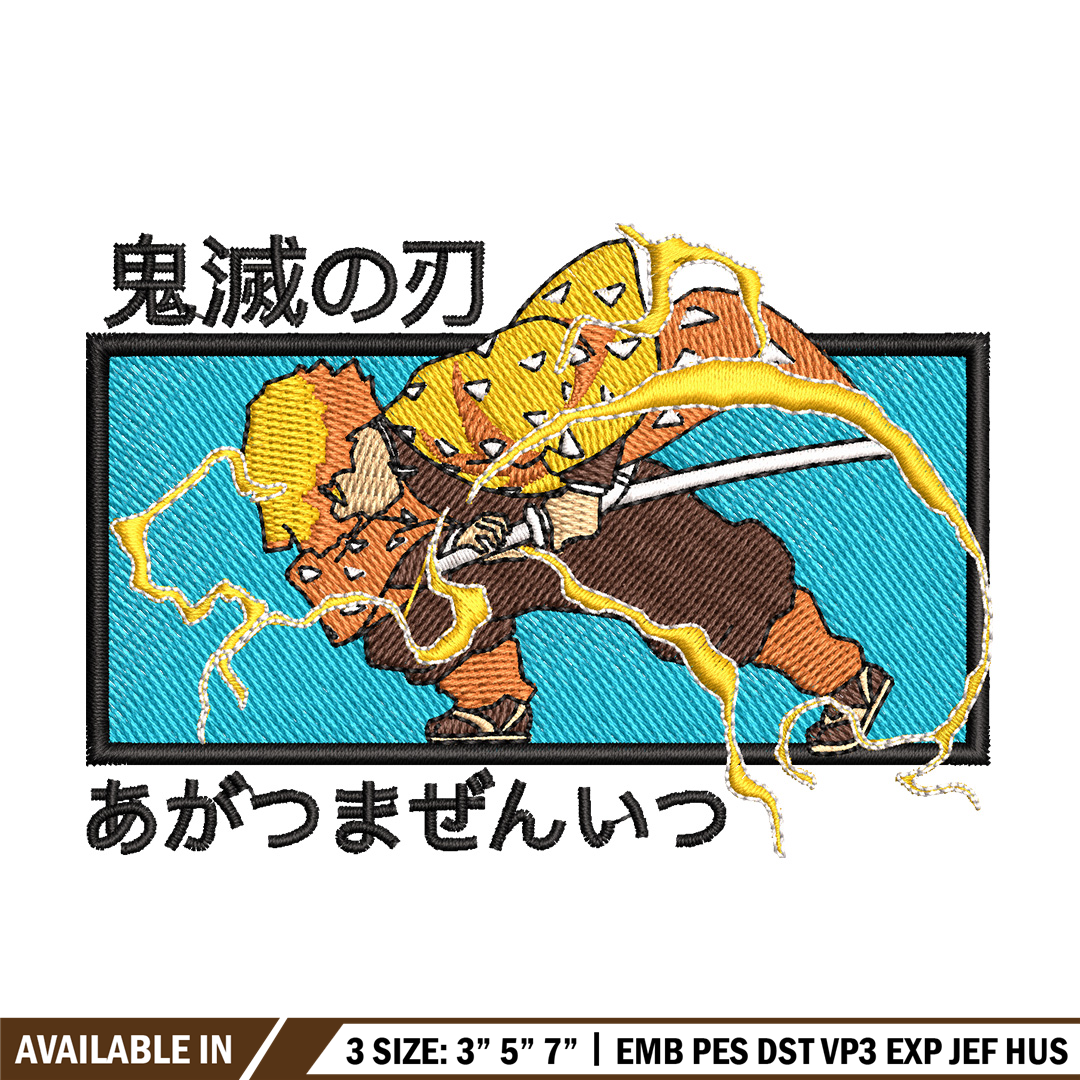 Zenitsu box embroidery design, Zenitsu embroidery, Anime des - Inspire ...