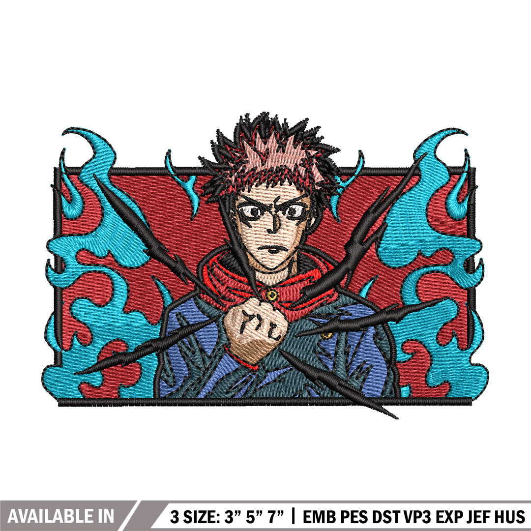 Yuji frame embroidery design, Jujutsu embroidery, Anime desi | Inspire ...