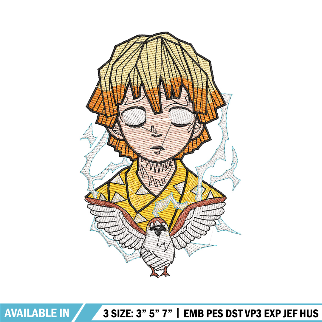 Zenitsu bird embroidery design, Zenitsu embroidery, Anime de - Inspire ...