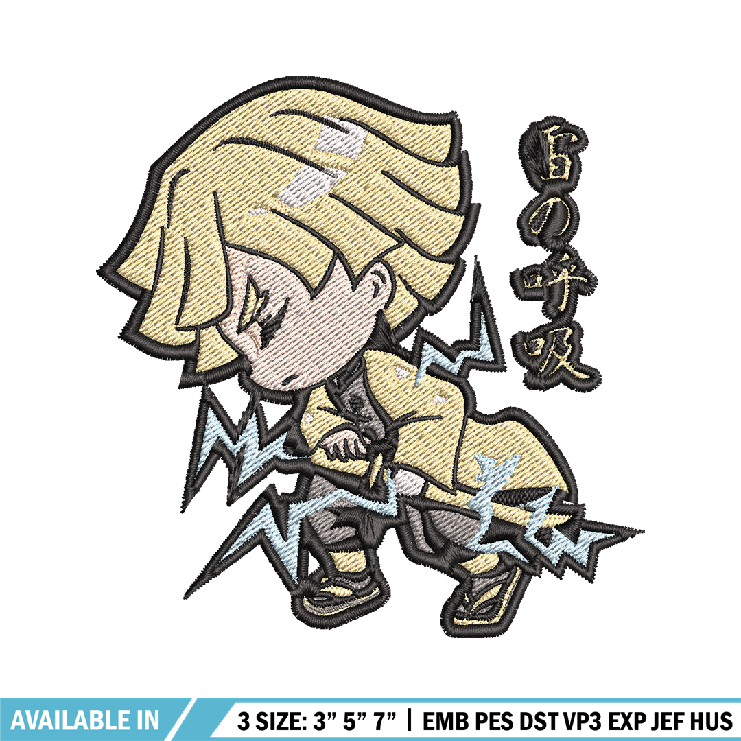 Zenitsu chibi embroidery design, Zenitsu embroidery, Anime d - Inspire ...