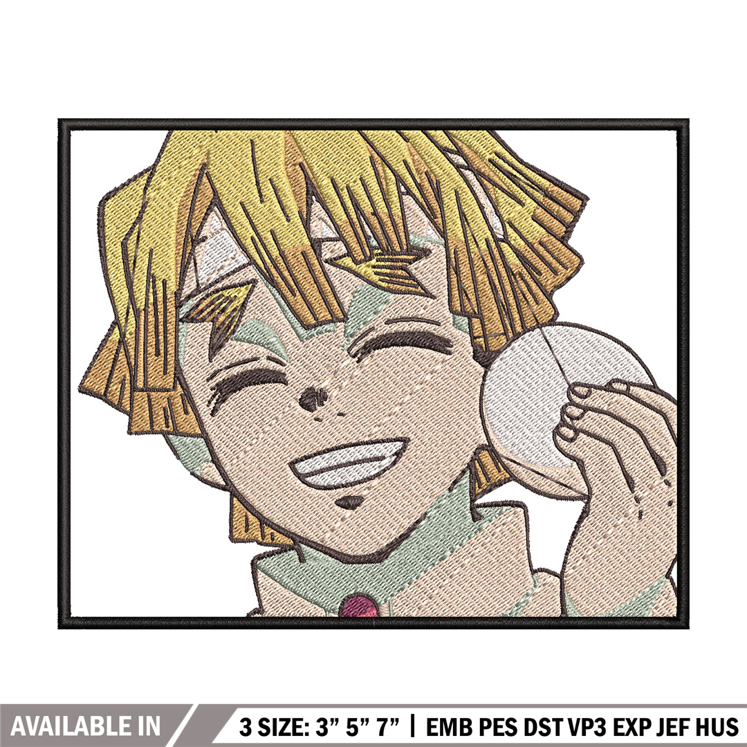 Zenitsu smile embroidery design, Zenitsu embroidery, Anime d - Inspire ...