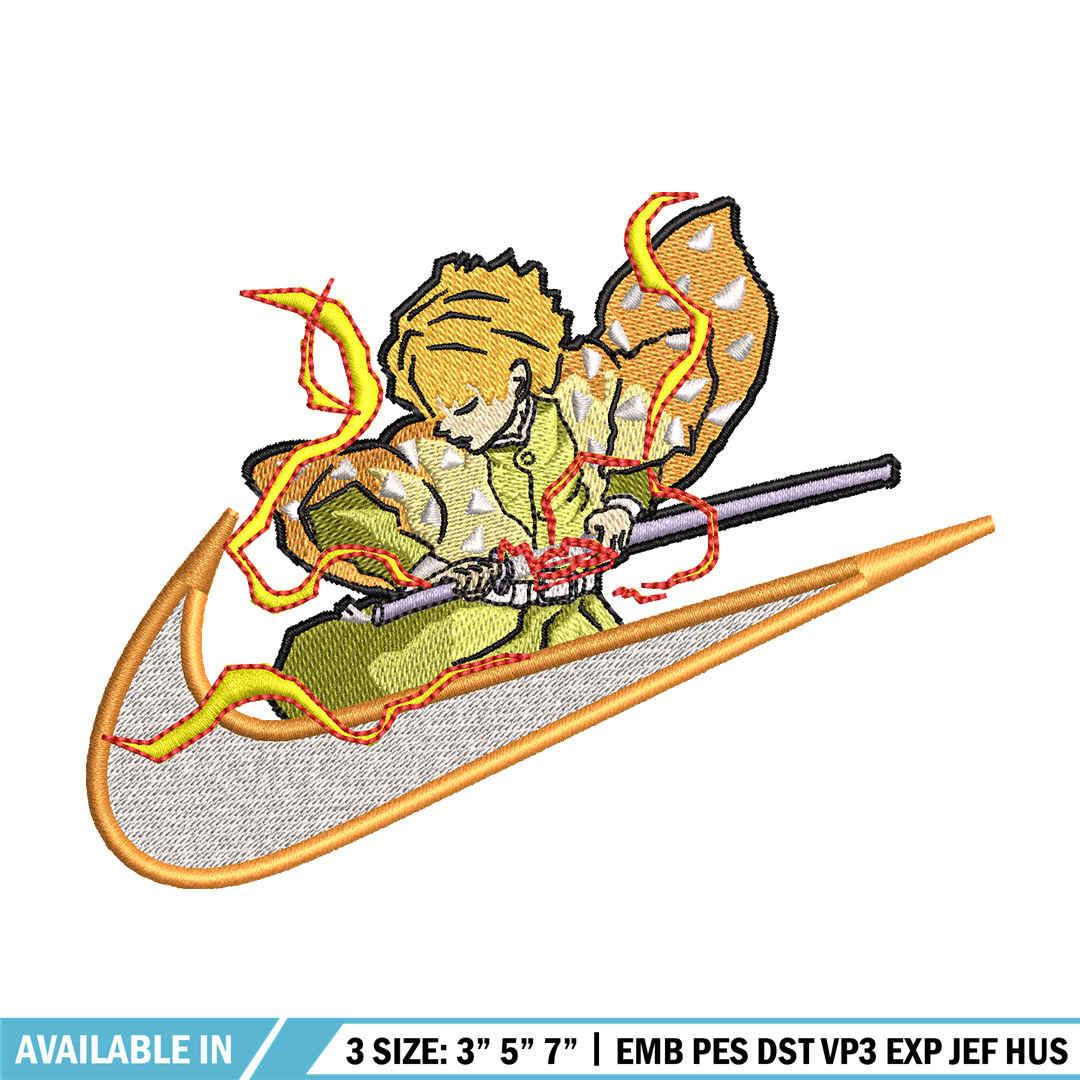 Zenitsu nike embroidery design, Demon slayer embroidery,Nike - Inspire ...