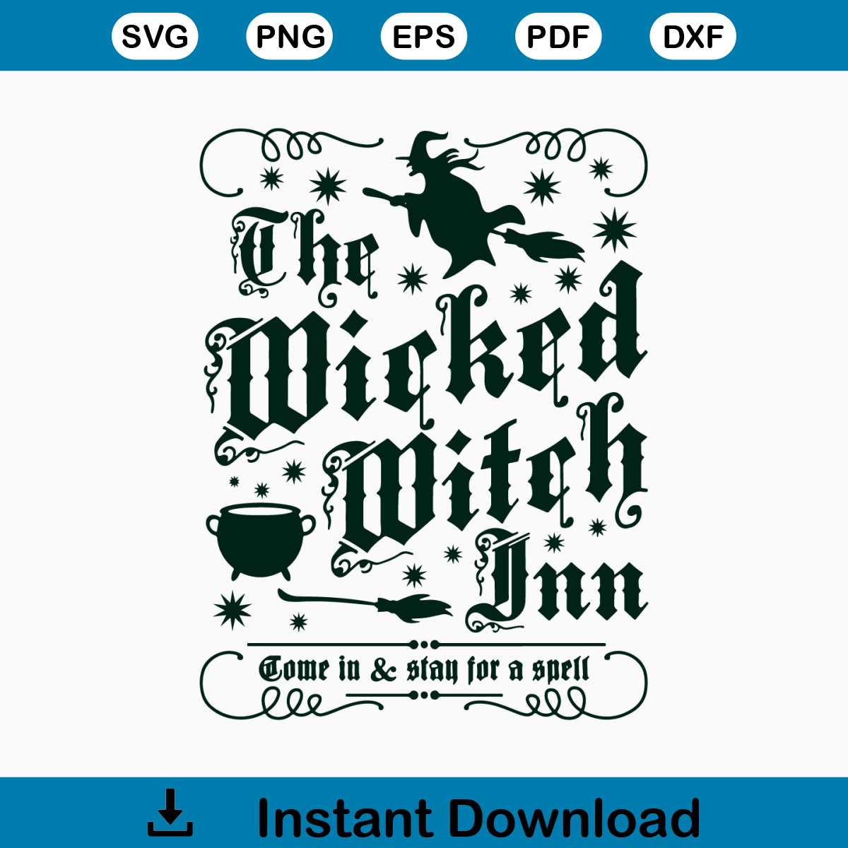 Wicked Witch Inn Halloween Cuttable SVG PNG DXF & eps Design | Inspire ...