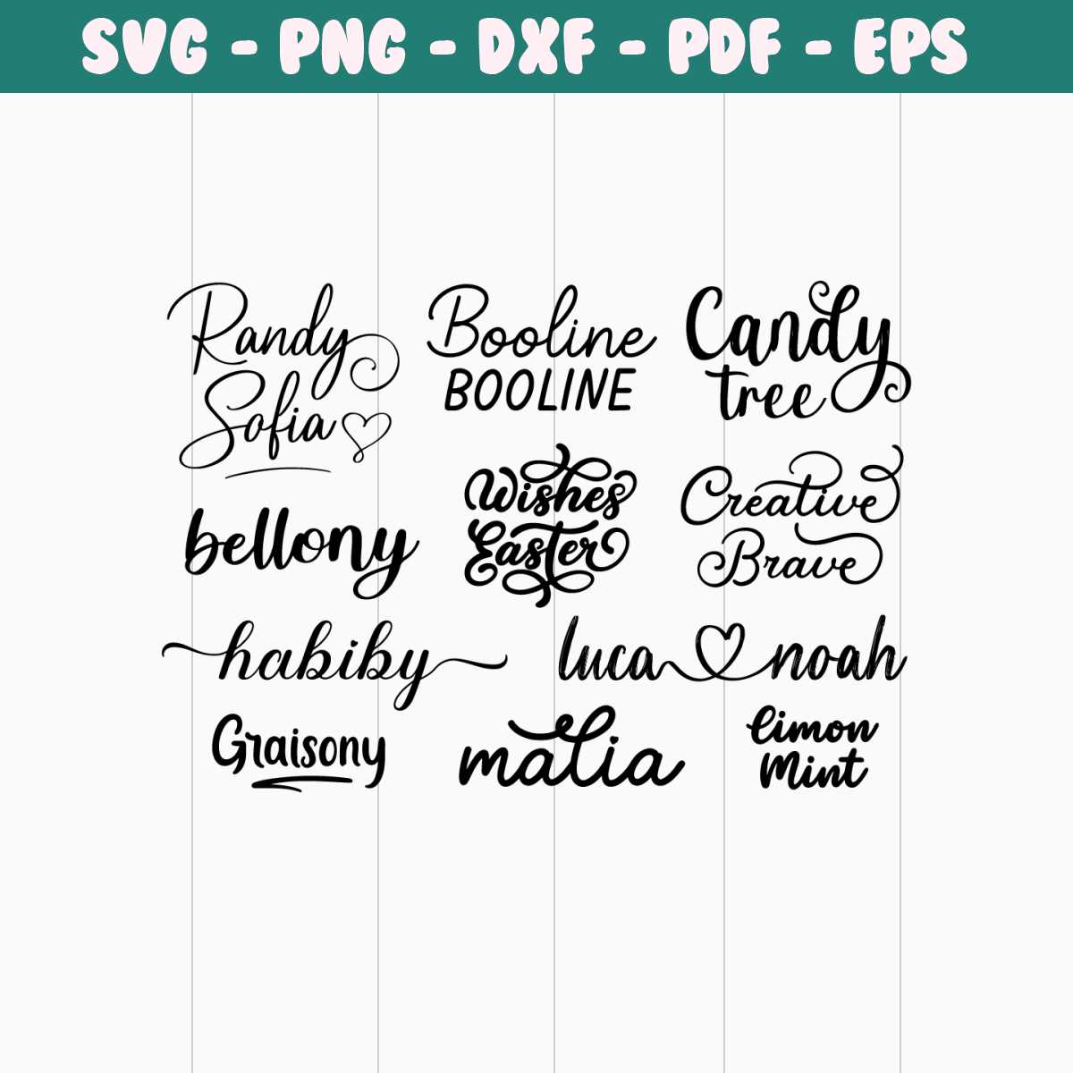 Script Font Bundle, Cursive Fonts with Hearts Bundle, Weddin | Inspire ...