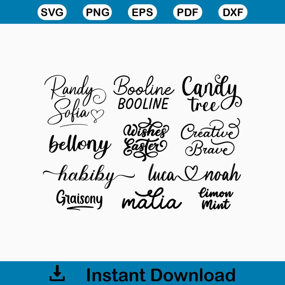 Script Font Bundle, Cursive Fonts with Hearts Bundle, Weddin | Inspire ...