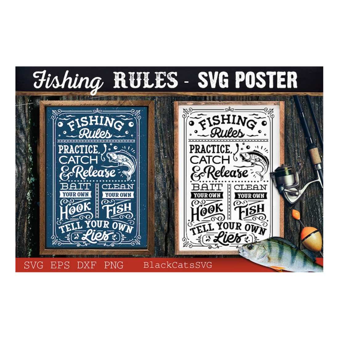 Fishing rules svg, Fishing poster svg, Fishing vintage poste | Inspire ...