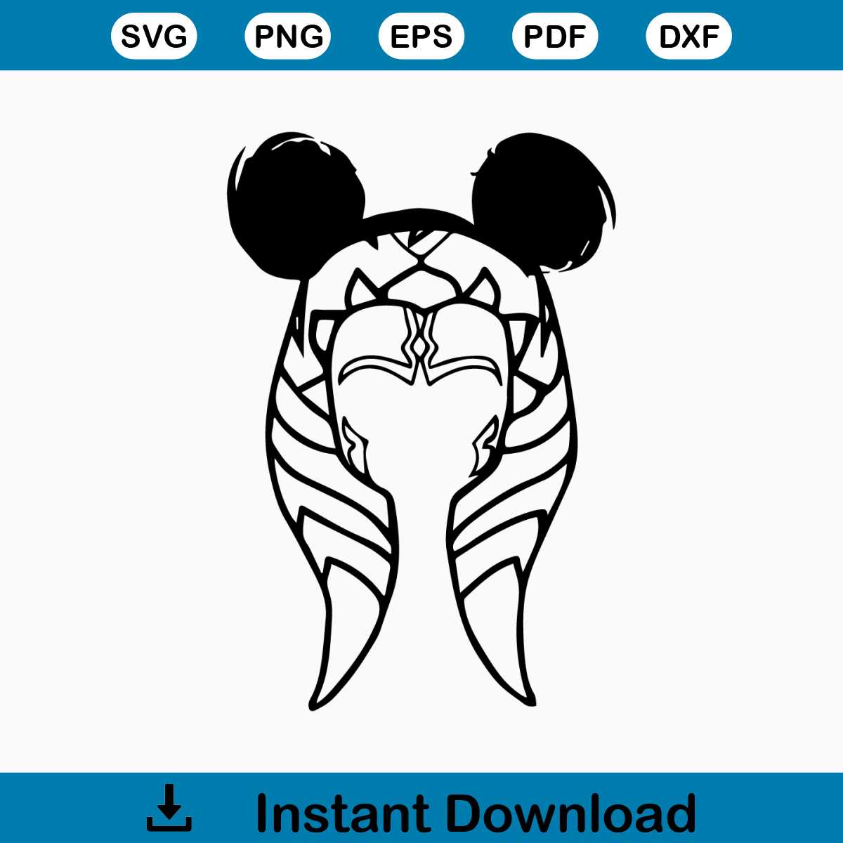 Ahsoka Tano Mouse Ears SVG Star Wars SVG, Starwars SVG, Cust - Inspire ...
