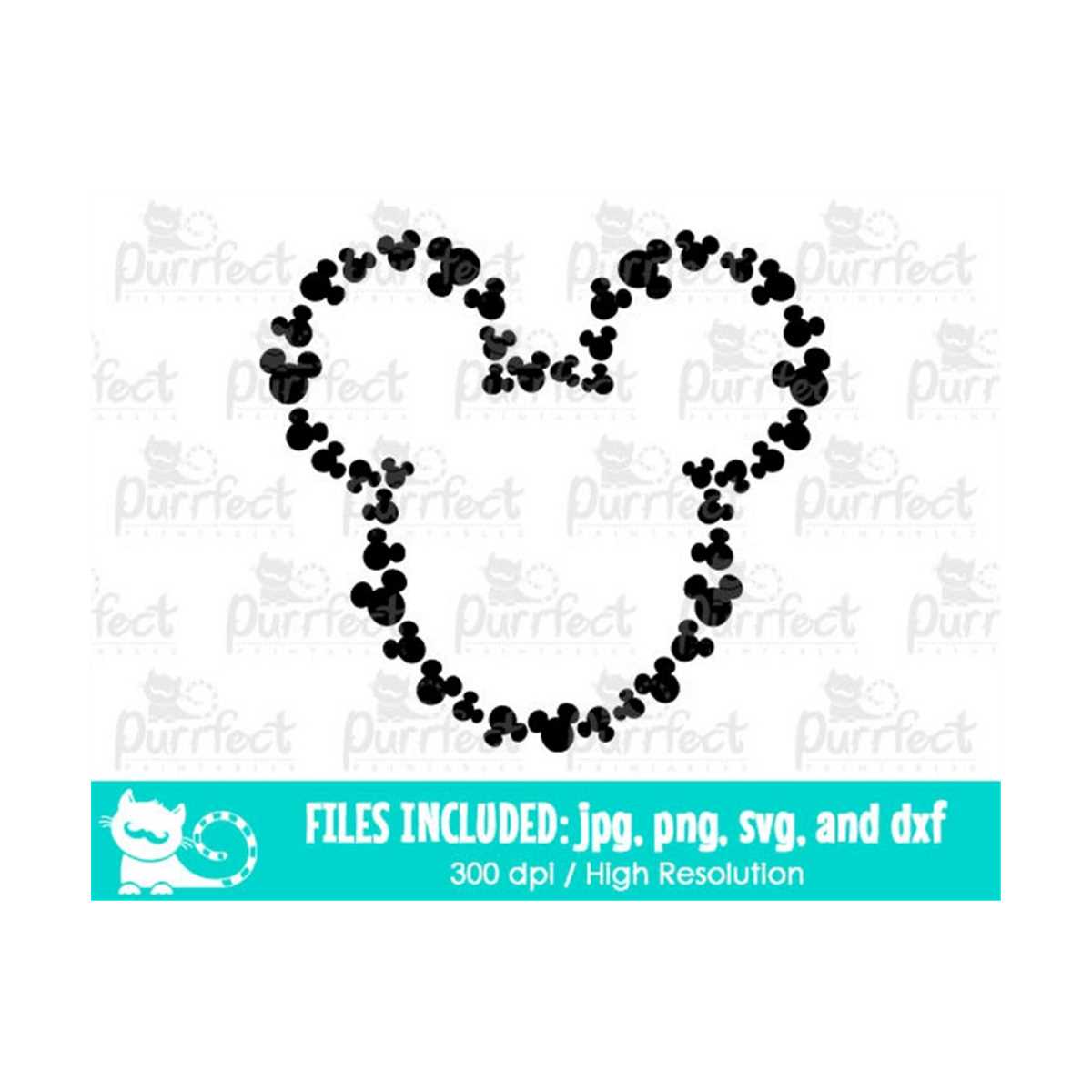 Mouse Heads Monogram SVG, Digital Cut Files in svg, dxf, png | Inspire ...