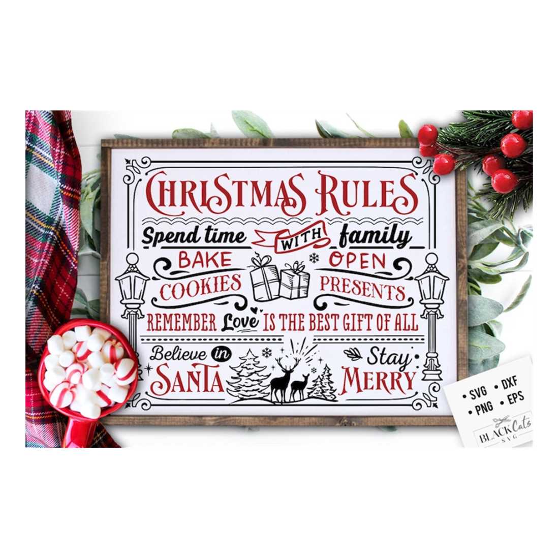 Christmas rules svg, Christmas wall art svg, Christmas subwa | Inspire ...